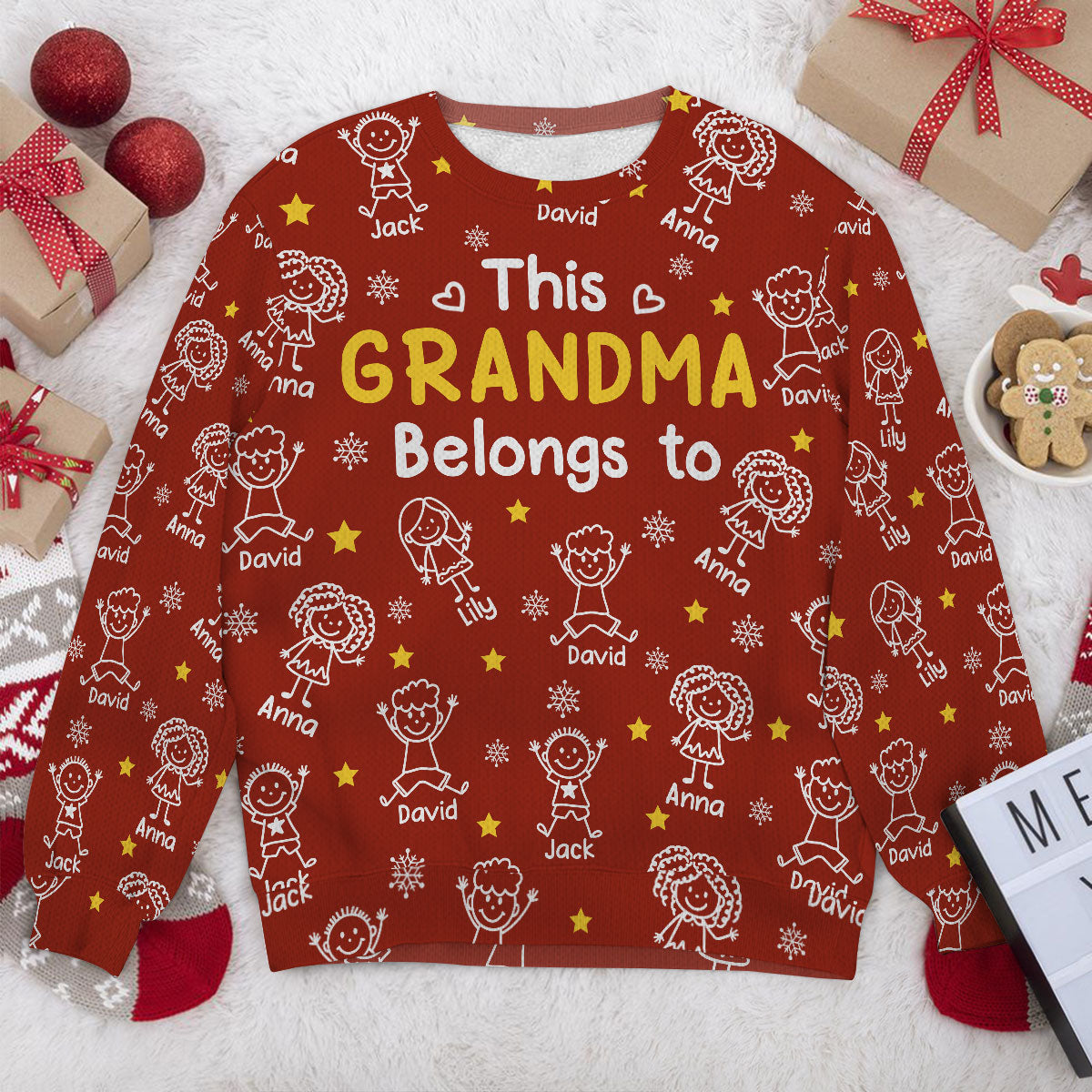 This Grandpa Grandma Belongs To - Personalized Wool Sweater – JOYMADE