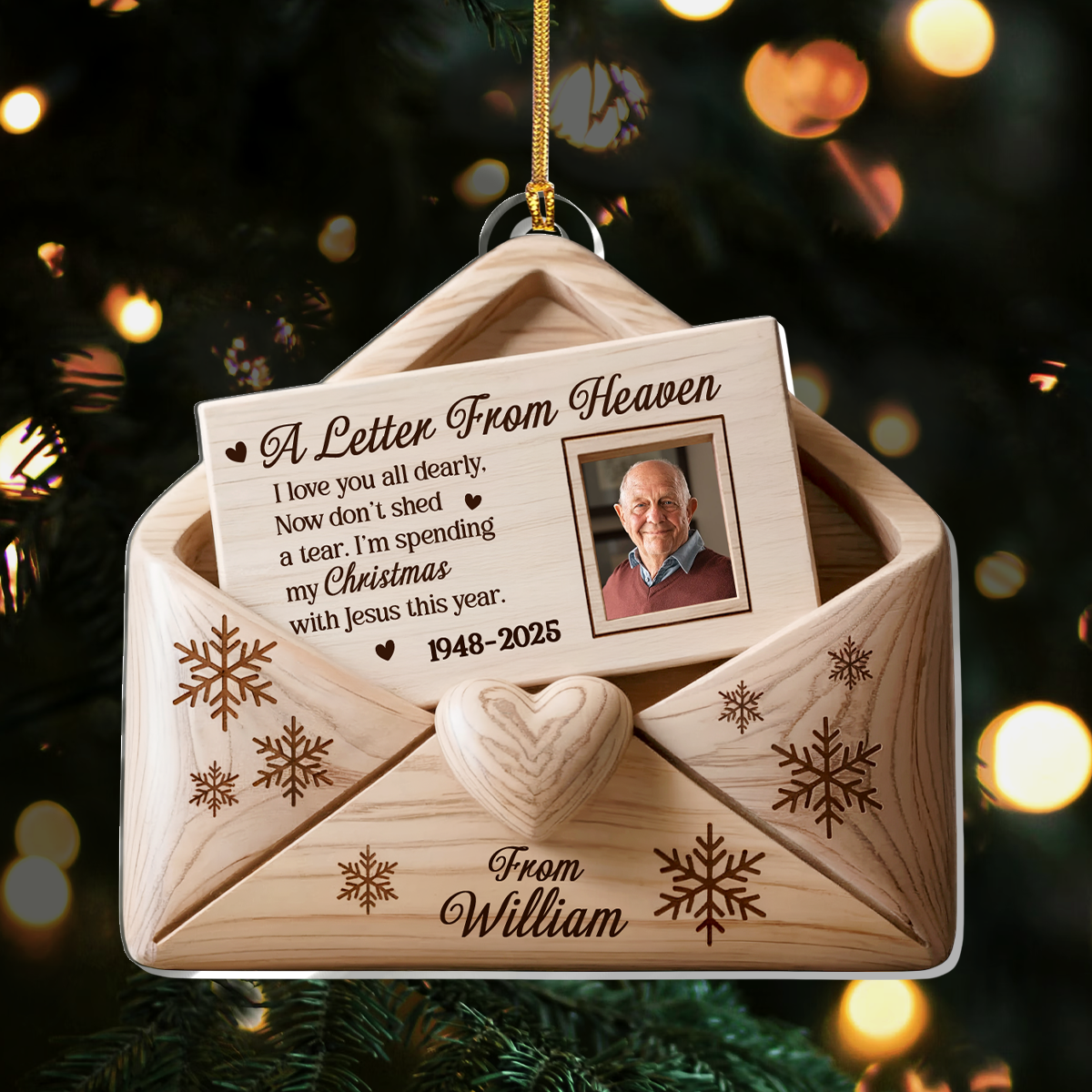 Gift For Family - A Letter From Heaven - Personalized Acrylic Ornament ...