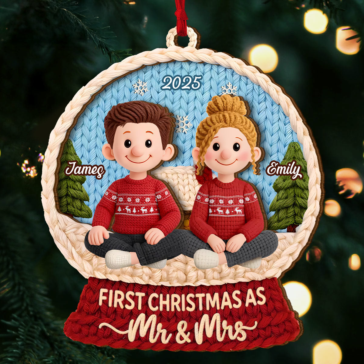 First Christmas Together - Personalized 2-Layered Wooden Ornament – JOYMADE
