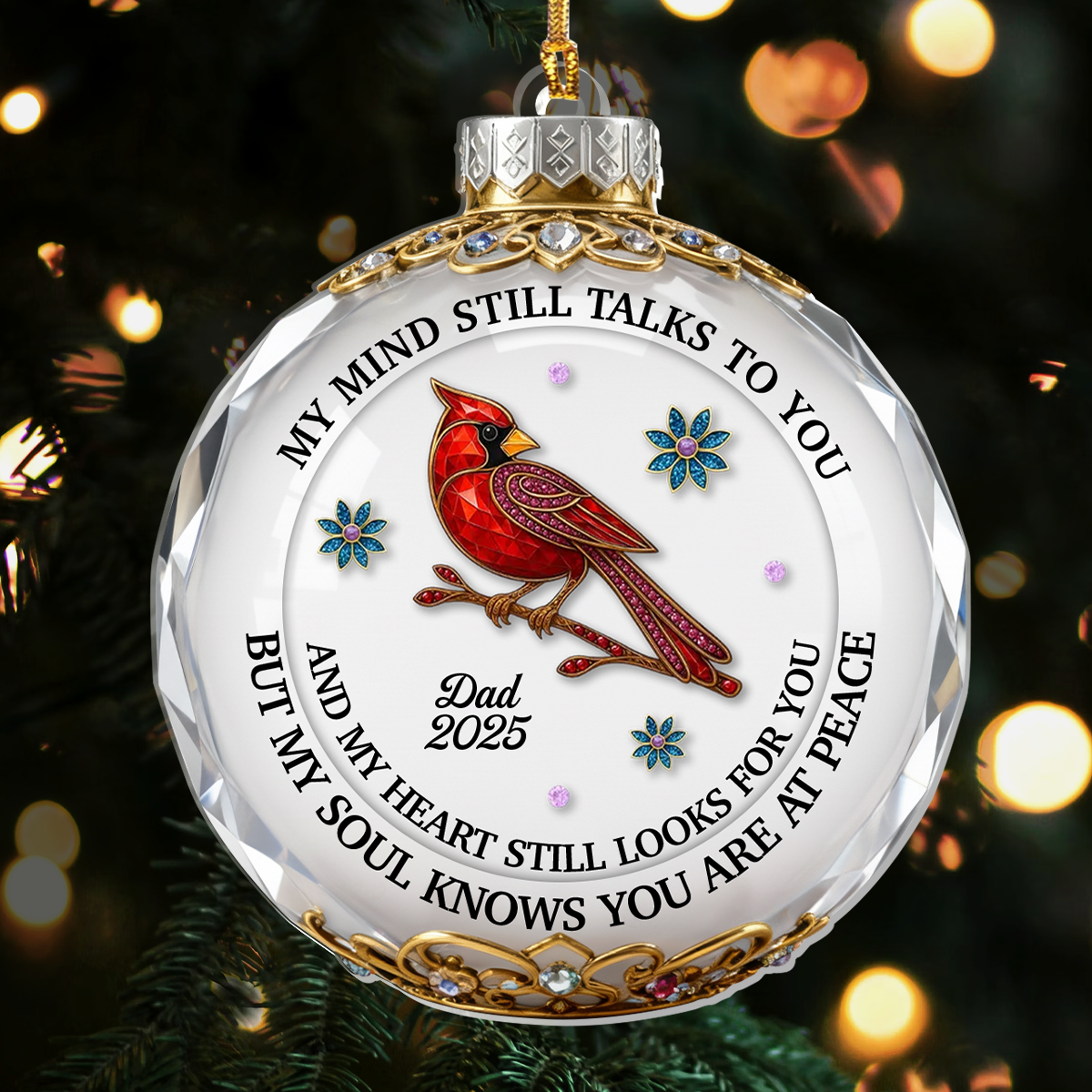 My Mind My Heart My Soul Memorial Ball - Personalized 1-Layer Acrylic ...