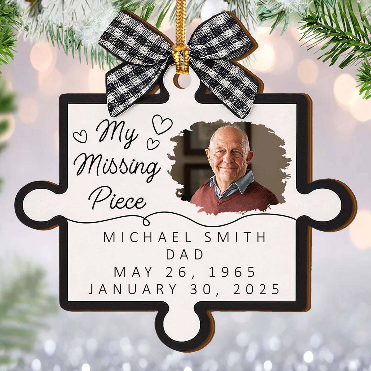 My Missing Piece - Personalized Wood Ornament Cutout & Print 1 Side ...